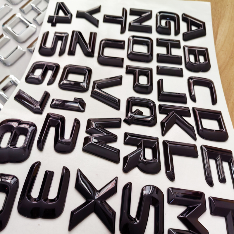 1 pc 22mm High Black DIY 3D Alphabet Letter Digital Number Car Emblem ...