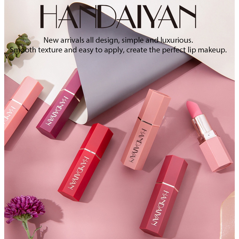 HANDAIYAN Matte Moisturizing Liquid Lipstick Long-Lasting Waterproof ...