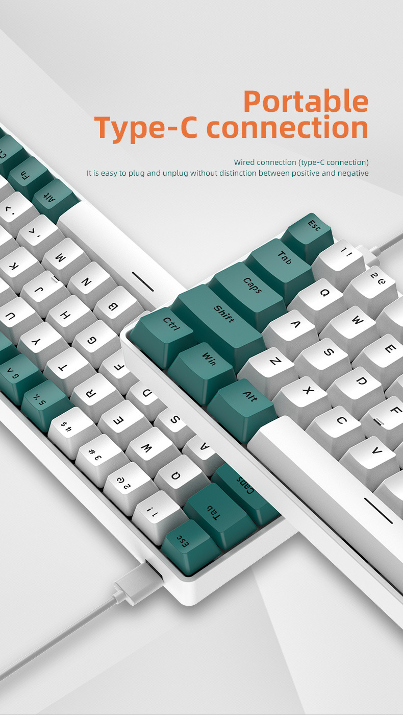 2024 New ZIYOULANG T8 Gaming Keyboard Type C RGB Backlit Double-Shot ...