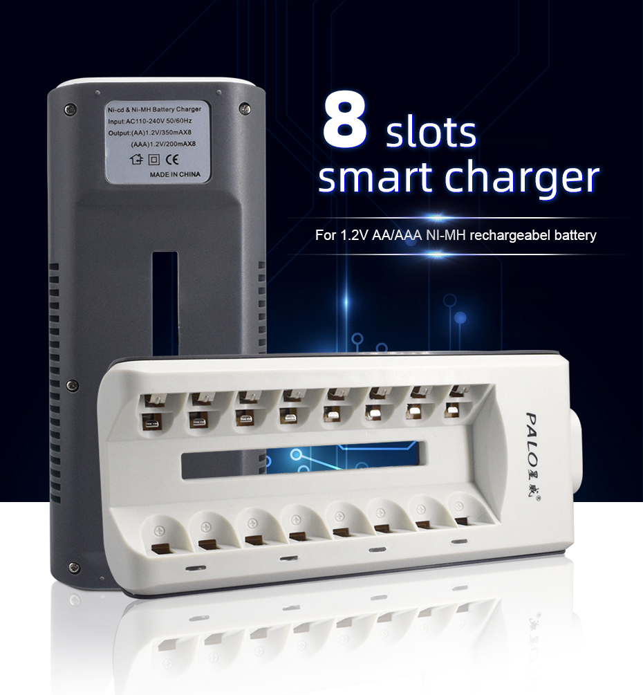 Cityork 8 Slots AA AAA Fast Charger LED Display Quick Bateri Charger ...