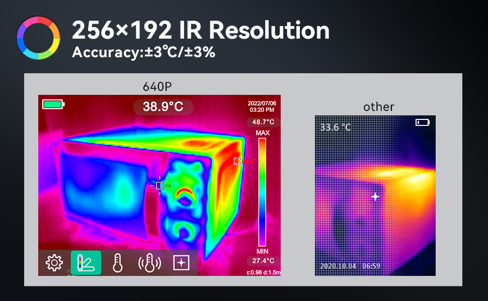 MILESEEY Thermal Imaging Camera Handheld 256X192 IR Resolution LCD ...