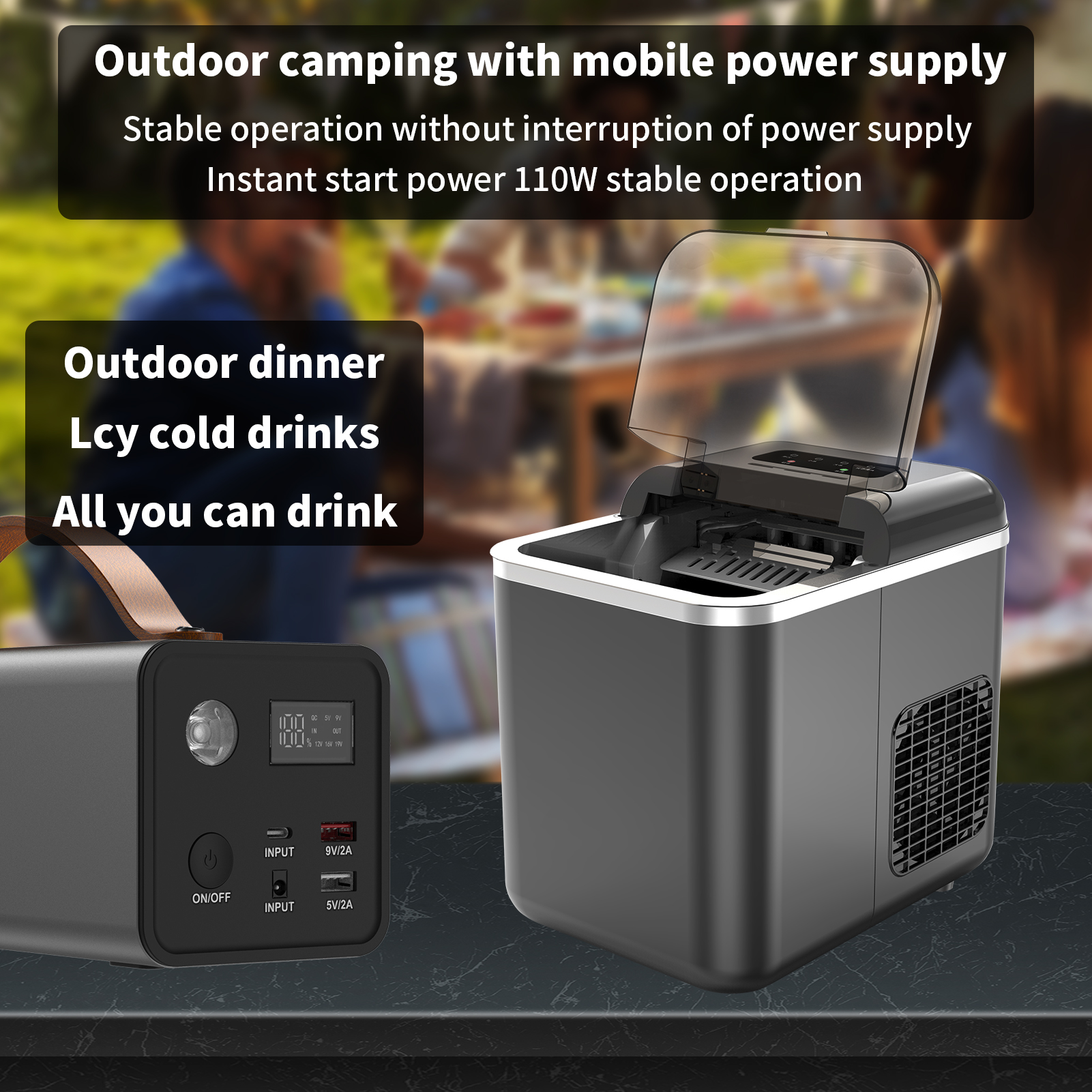 IGRLACE Ice Maker Machine Mini Home Electric Ice Maker Automatic Smart ...