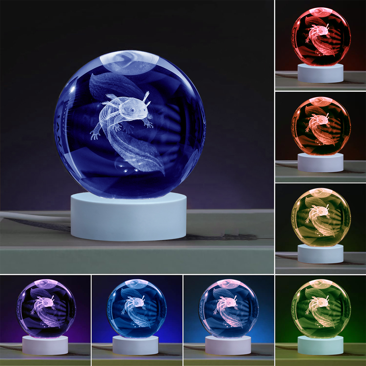 Creative 3D crystal ball nightlight, living room bedroom and home ...