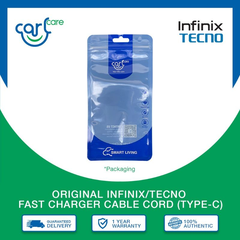 Original Infinix Fast Charger cable cord (Type-C) With Packaging bag ...