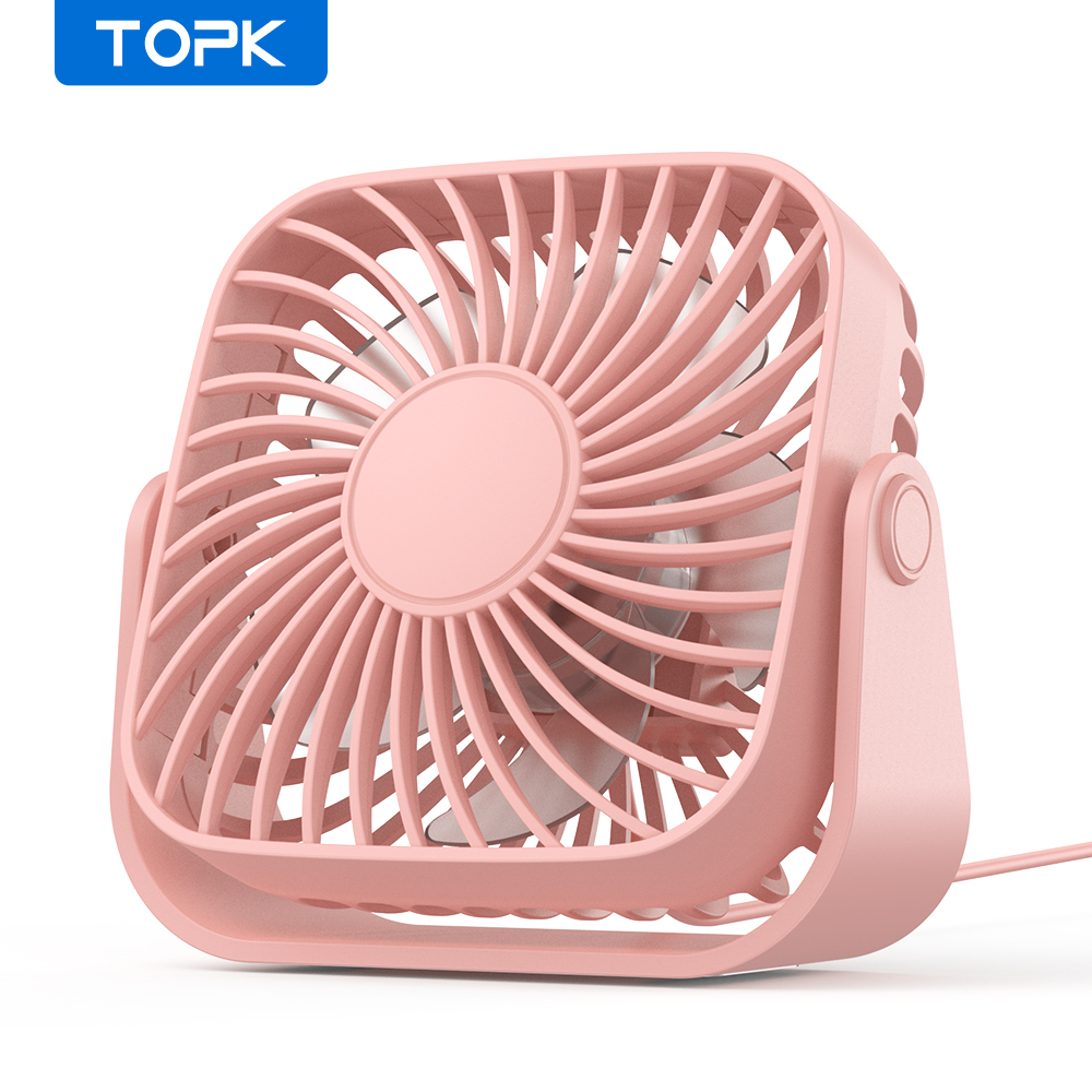TOPK Portable Desk Fan [USB power] Rechargeable Small Mini Electric ...