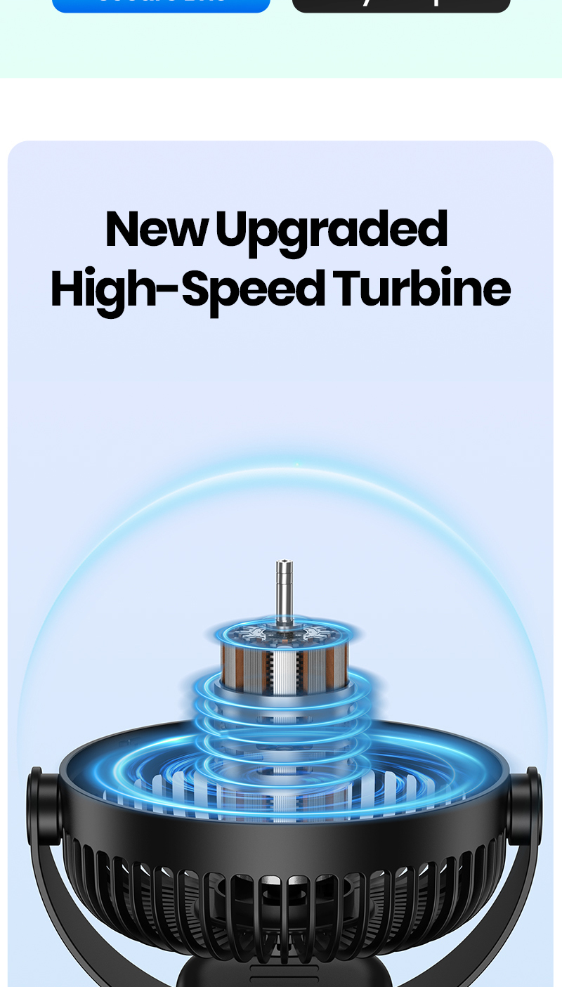 TOPK Clip Fan [USB Powered] 720° Rotation 3 Speed Modes Strong Wind ...