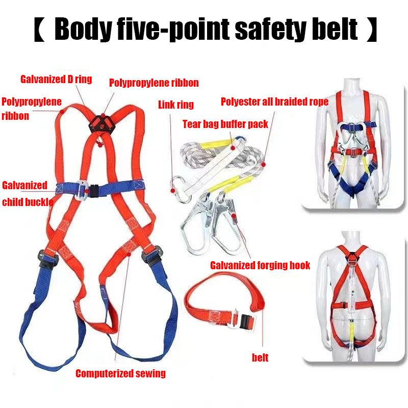 Safety Belt Full Body Harness Polyamide Lanyard Large Hook Tali ...