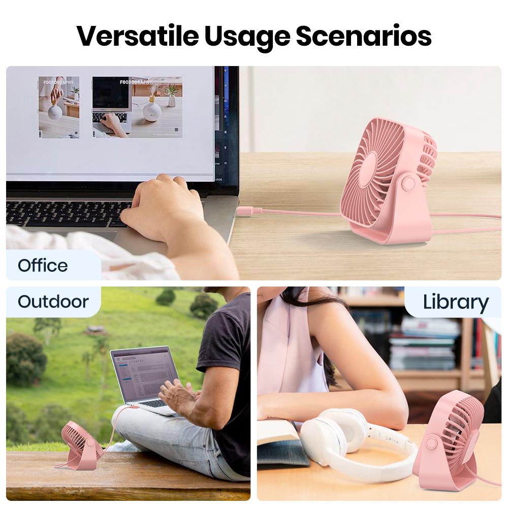 TOPK Portable Desk Fan [USB power] Rechargeable Small Mini Electric ...