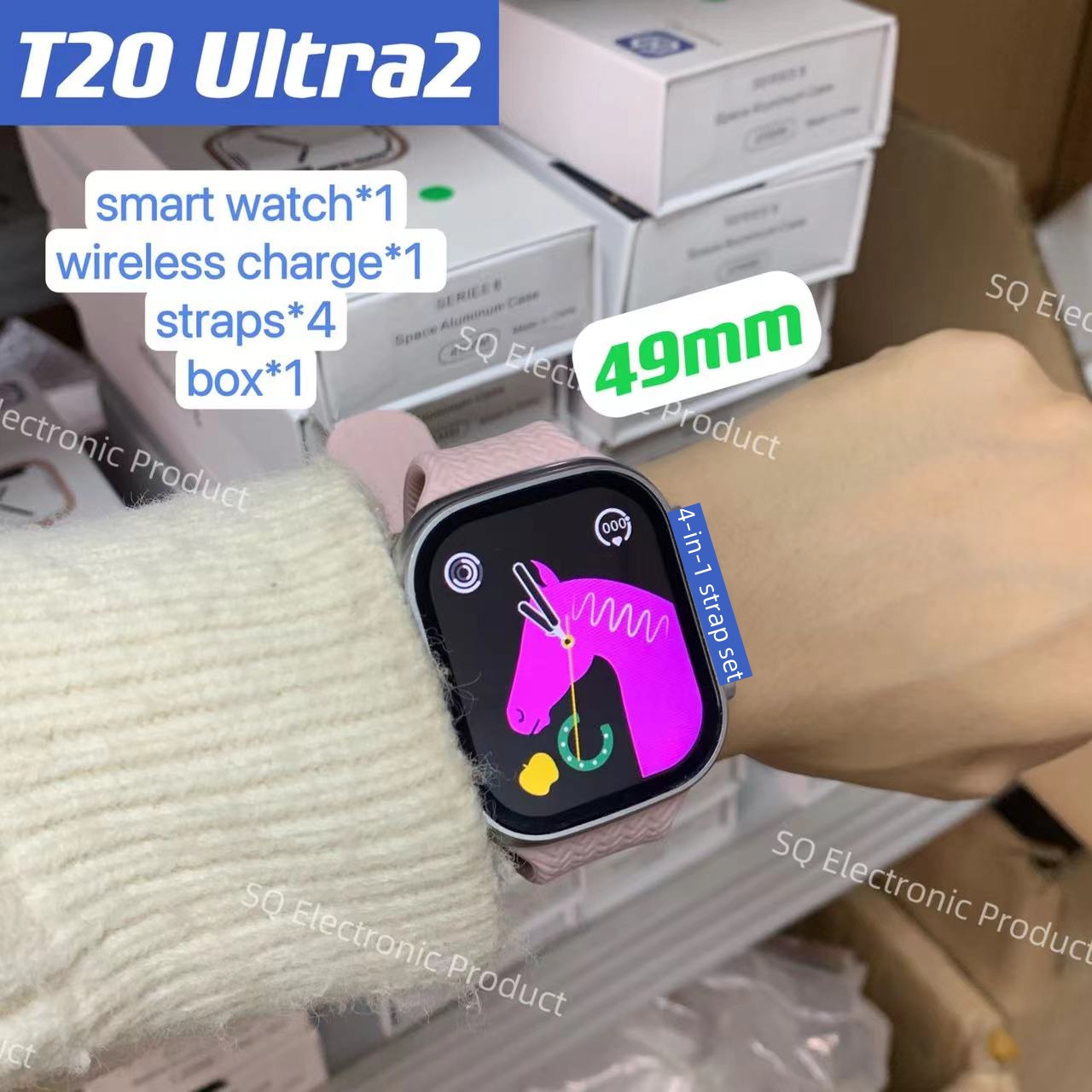 T20 Ultra 2 smartwatch 2.01-inch high-definition display 4-in-1 strap ...