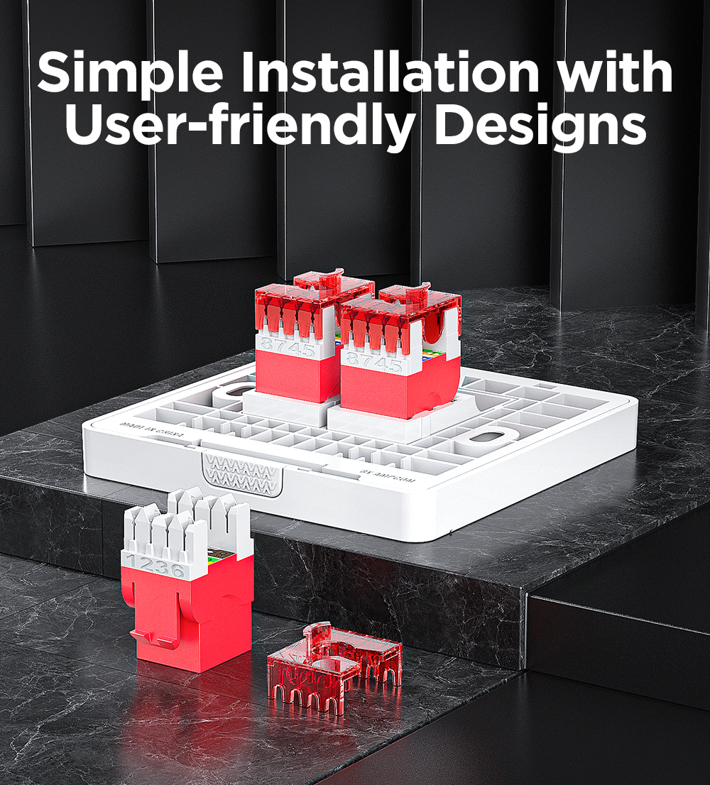 AMPCOM RJ11 RJ45 Faceplate Wall Socket Wallplate Face plate 1-Port 2 ...