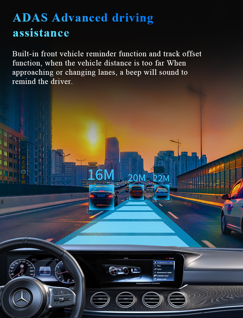 Asawin H109 4K WIFI Rear View Mirror Dashcam GPS ADAS Front And Back ...