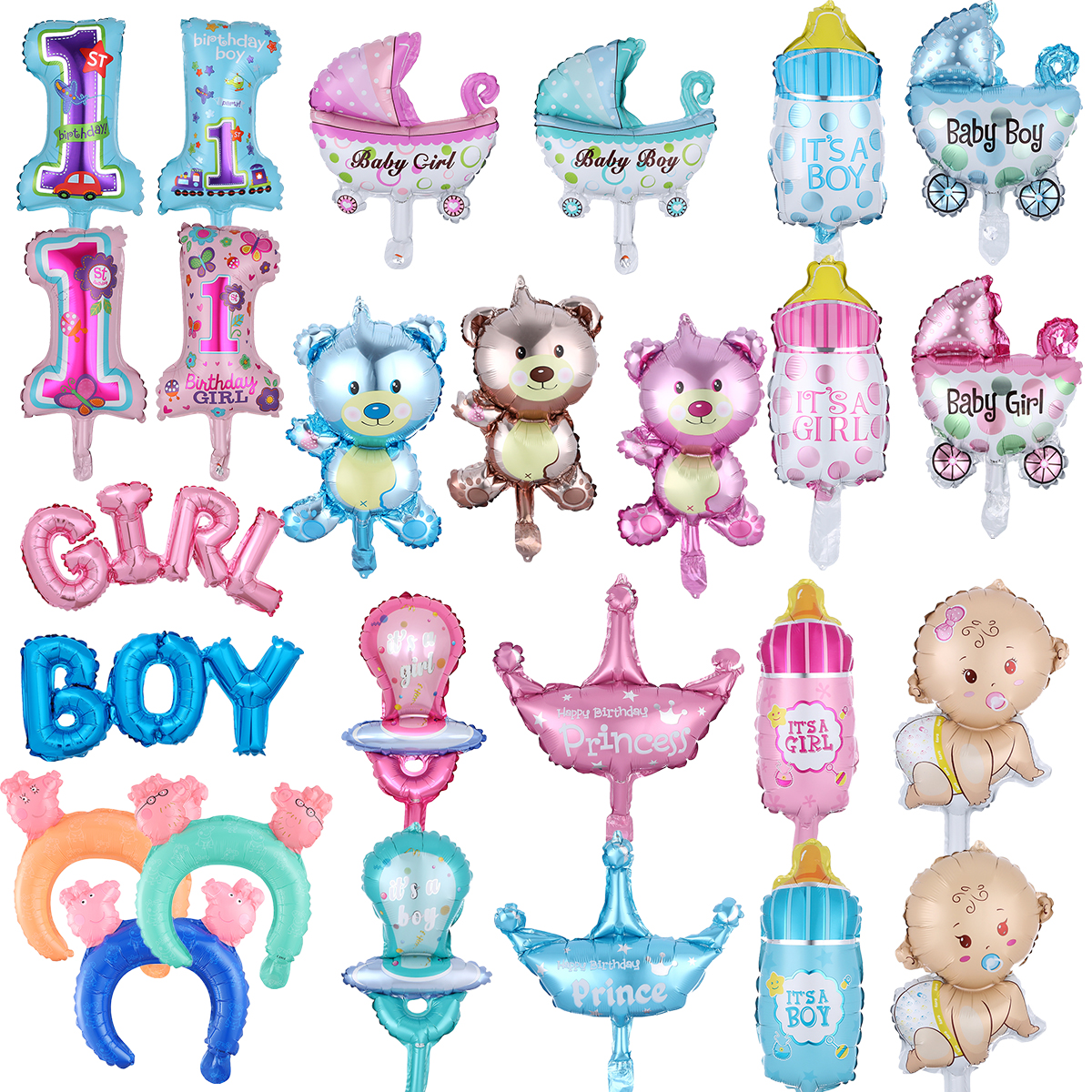 Mini pacifier baby baby carriage balloon First birthday party ...