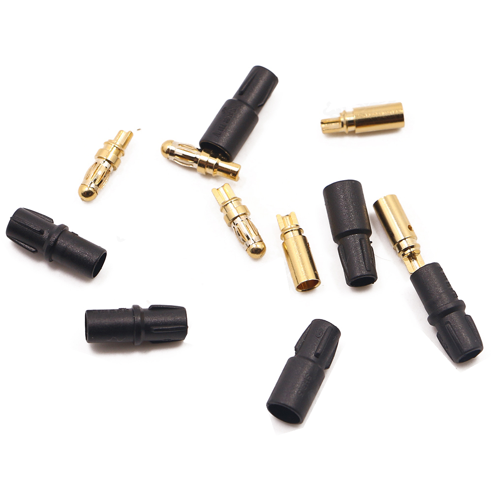 10 Pair Amass 3.5mm SH3.5 Gold Plated Connector with Protective Sleeves For Rc Motor ESC Drone ...