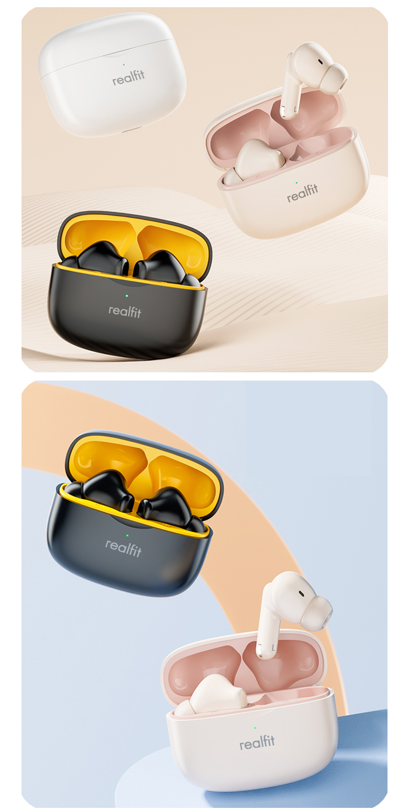 【Local stock】Realfit F3 Bluetooth Earphone -38dB Noise Cancellation ...