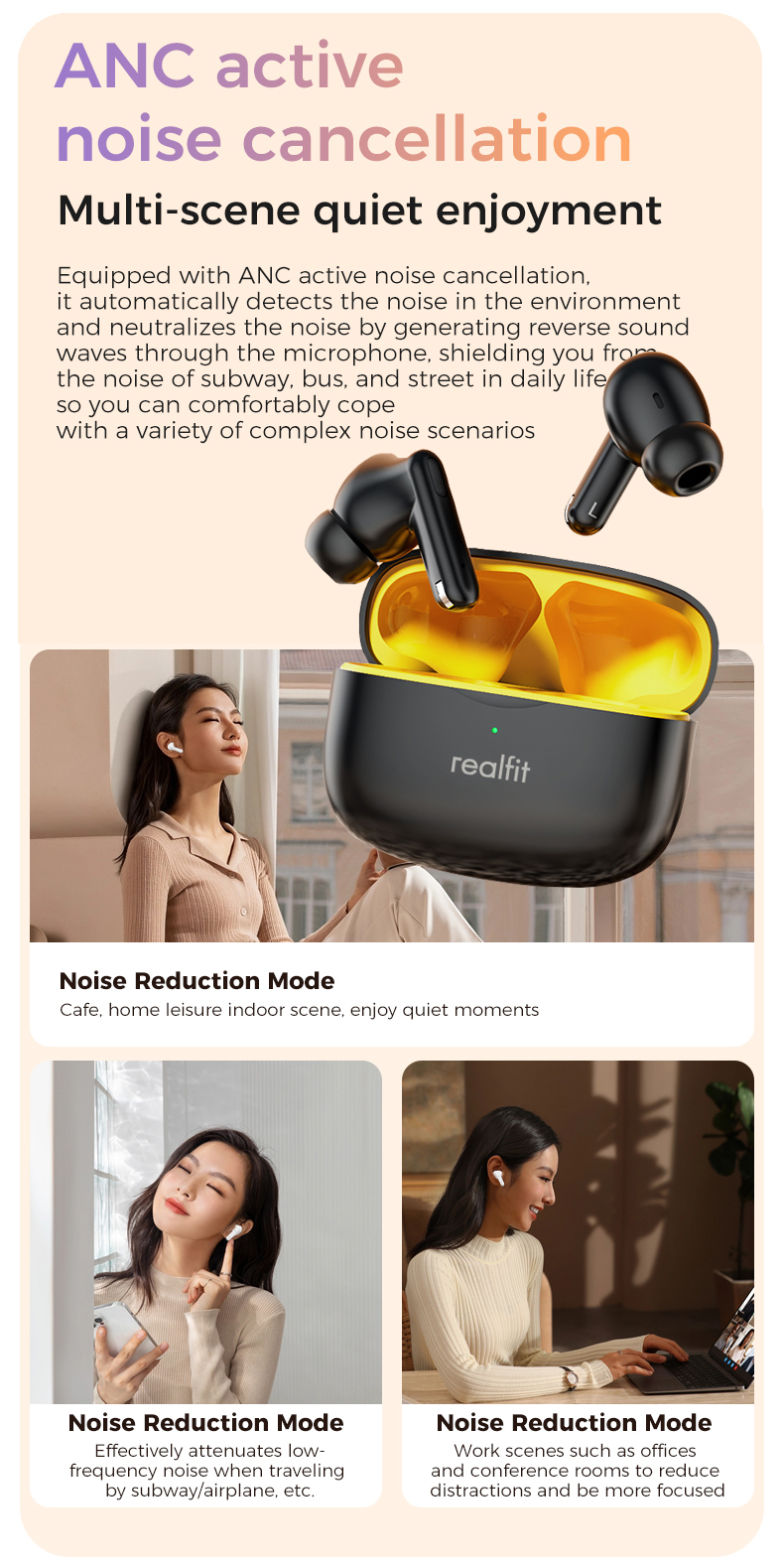 【Local stock】Realfit F3 Bluetooth Earphone -38dB Noise Cancellation ...