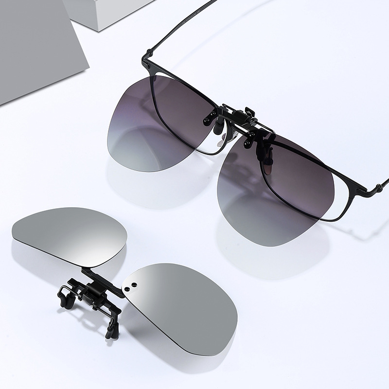 Fashionable Glasses Clips Polygonal Polarized Clip On Sunglasses ...