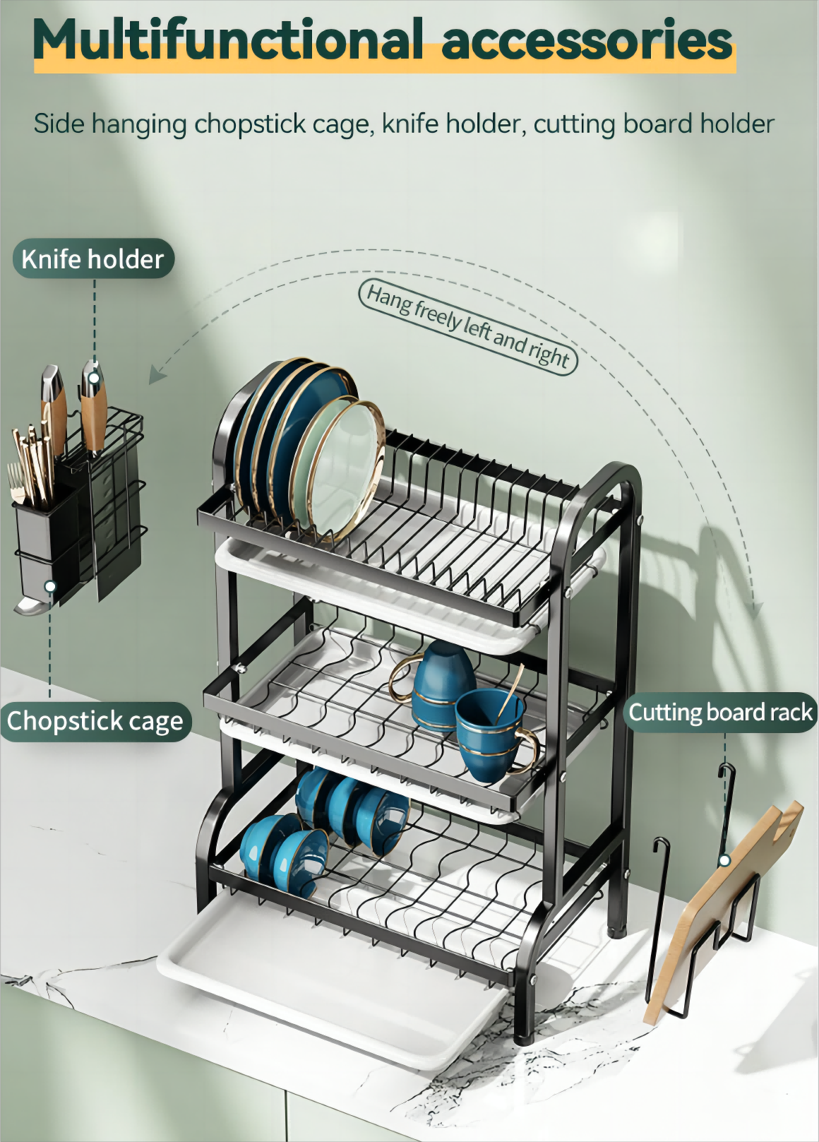 Hitam Black Rak Pinggan Rak Dapur Kabinet Rack Kitchen Rack Dish ...