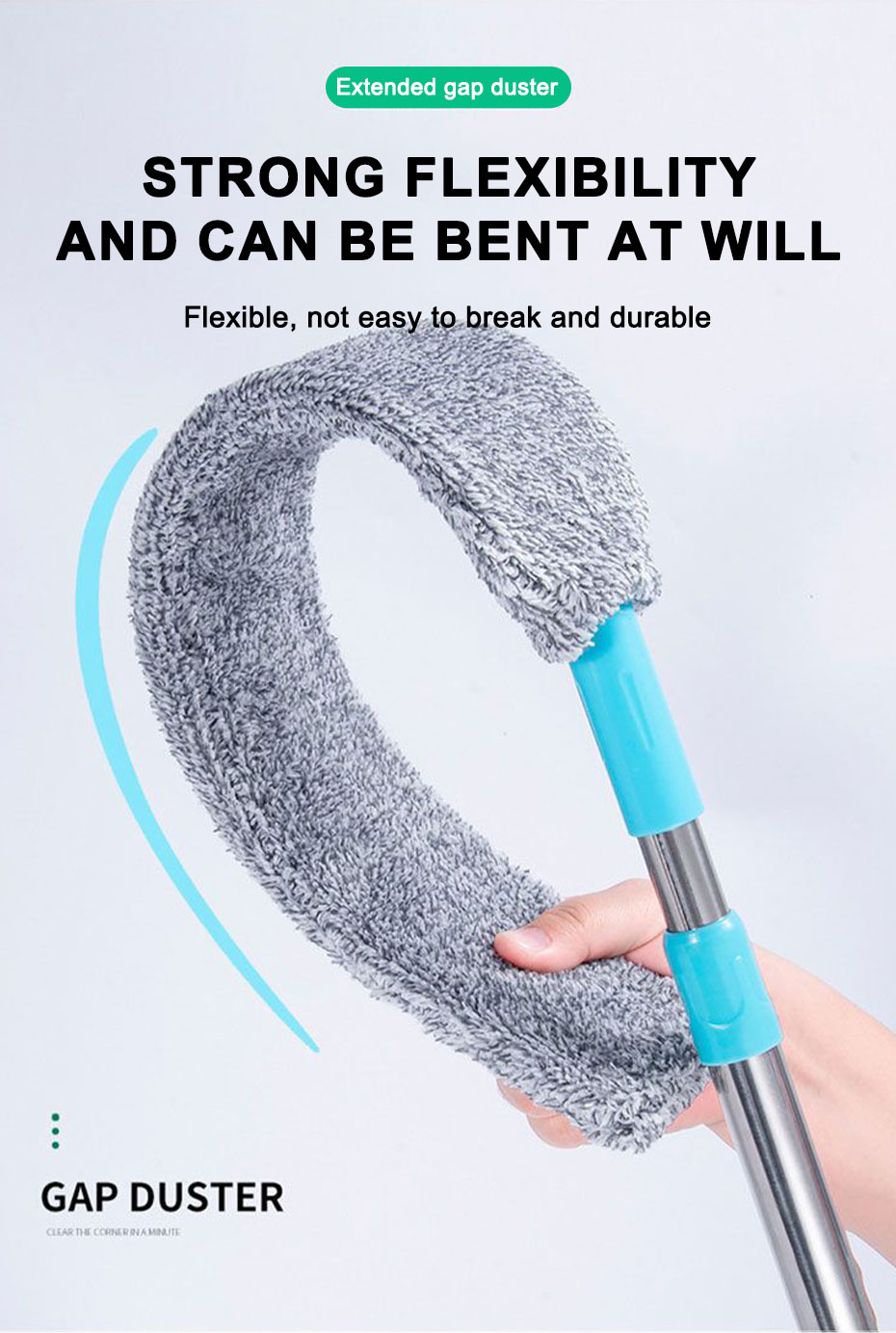 Microfiber Flat Duster For Gap Dust Cleaning Retractable Sweep Bed ...