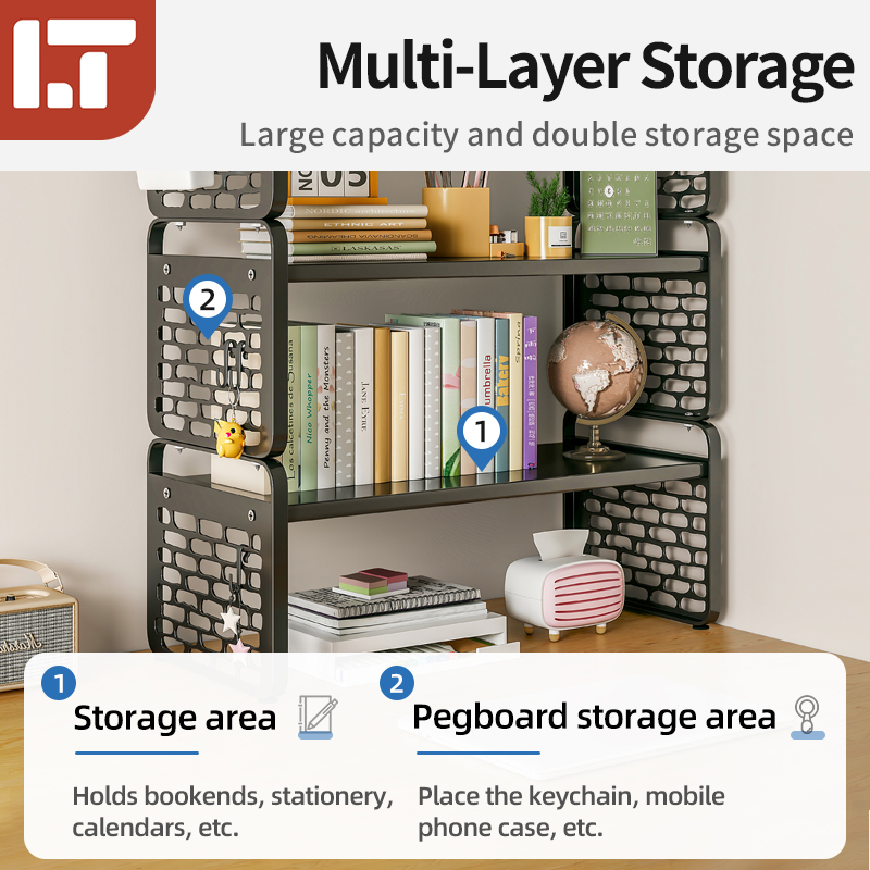 Desktop Rack Storage Rack With Pegboard Tabletop Organizer Office Table ...