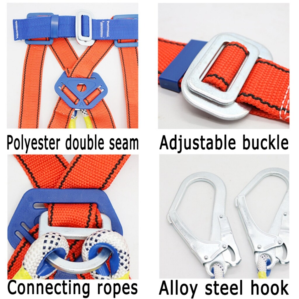 Safety Belt Full Body Harness Fall Protection Absorber Parachute Type ...
