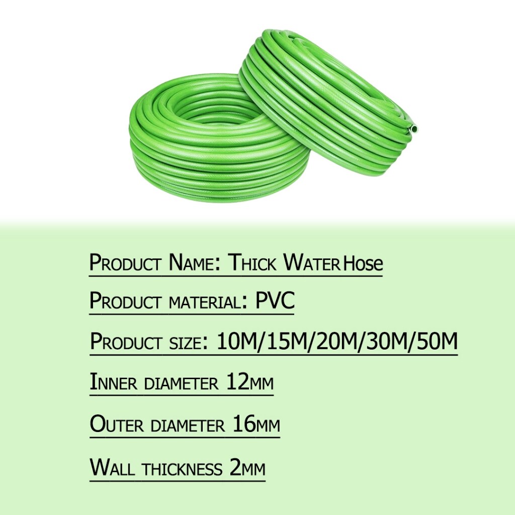 5m 10m 20m 30m 35m 50m Reinforced PVC Flexible Garden Hose Green Getah ...