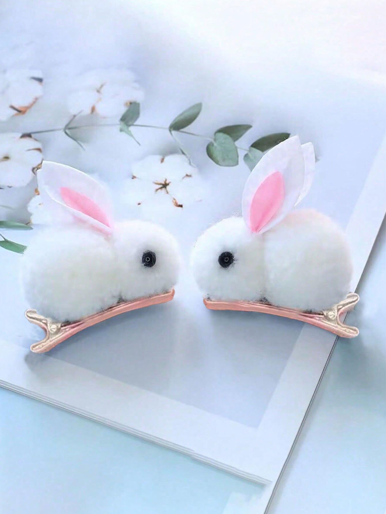 Children Fur Ball Rabbit Ears Plush Cute Hair Clip Headdress-Children ...