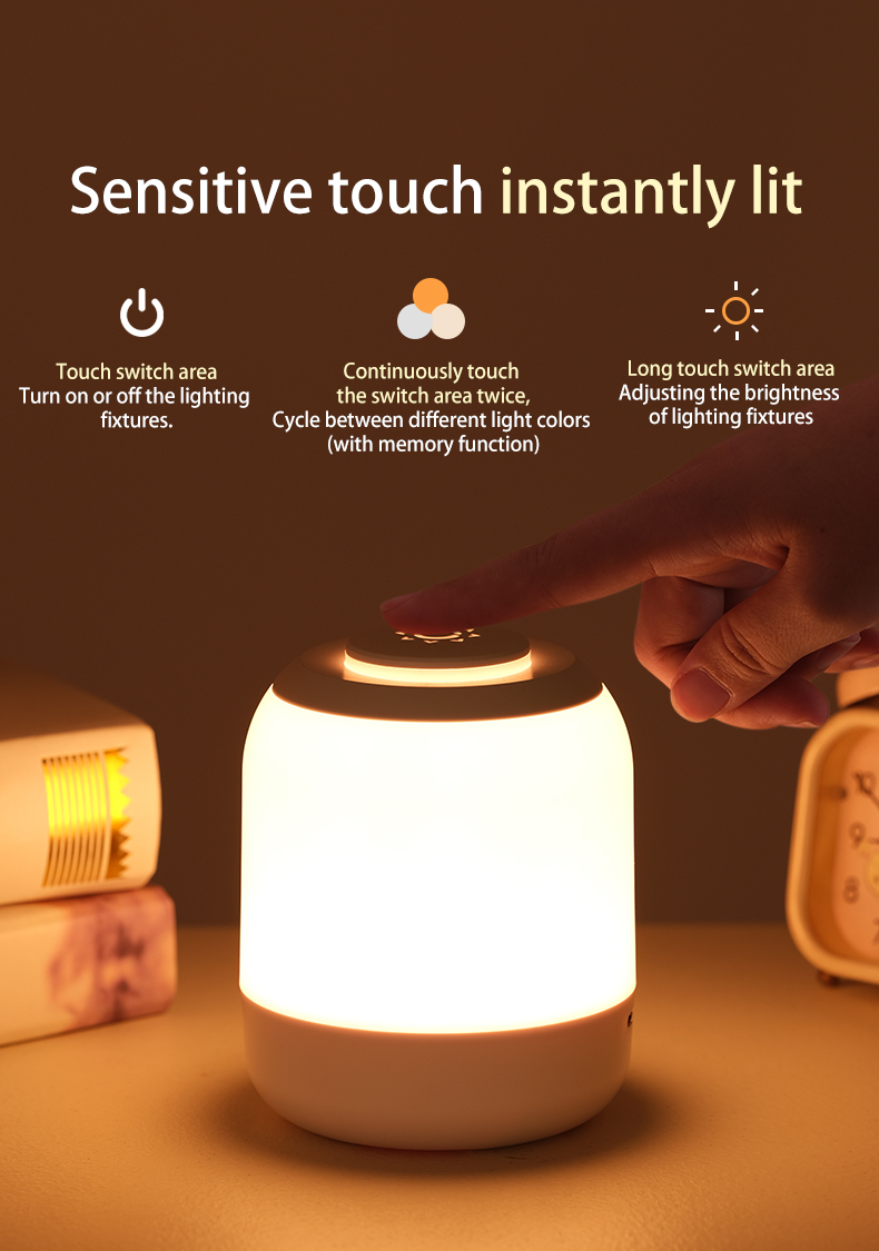 USB LED Night Light Touch Lamp Table Lamp Bedside Lamp Bedroom Lamp ...