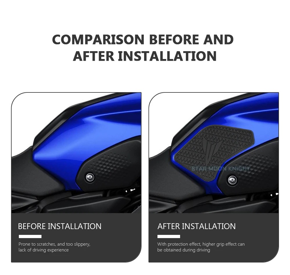 Motorcycle Accessories Fuel Tank Pad Stickers For Yamaha MT 07 MT-07 ...