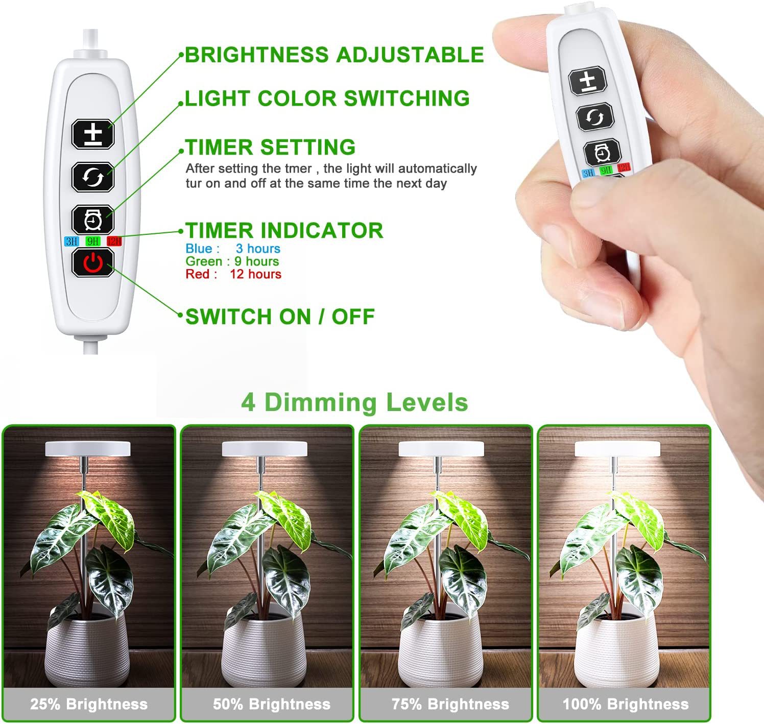 Indoor Plant LED Ring Growth Light Full Spectrum Plant Light Height ...