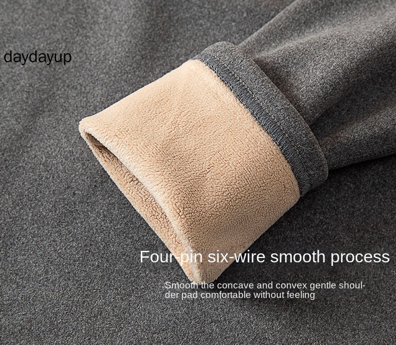 High Neck Warm Underwear Men Thermal Wear Set Berber Fleece Thickened ...