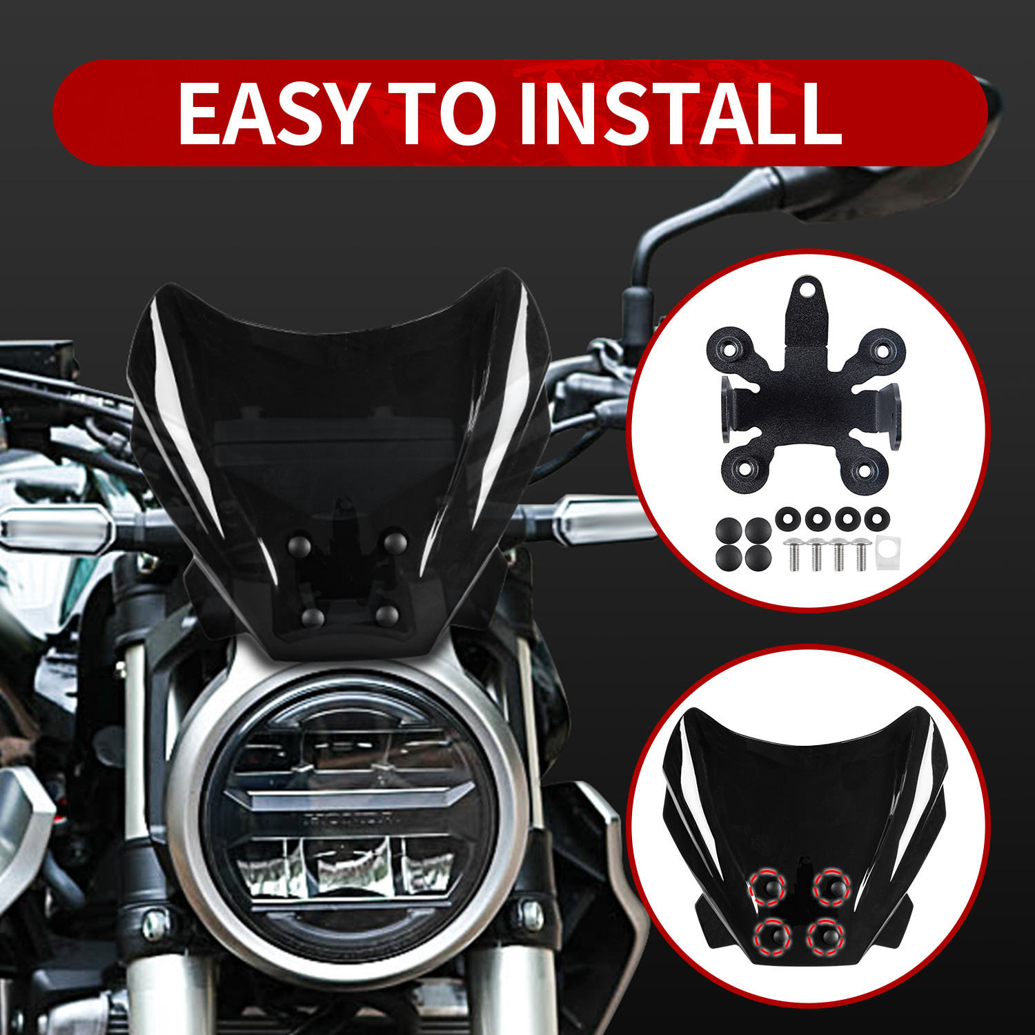 LJBKOALL Motorcycle Windshield Windscreen for Honda CB650R CB 650R 2019 ...