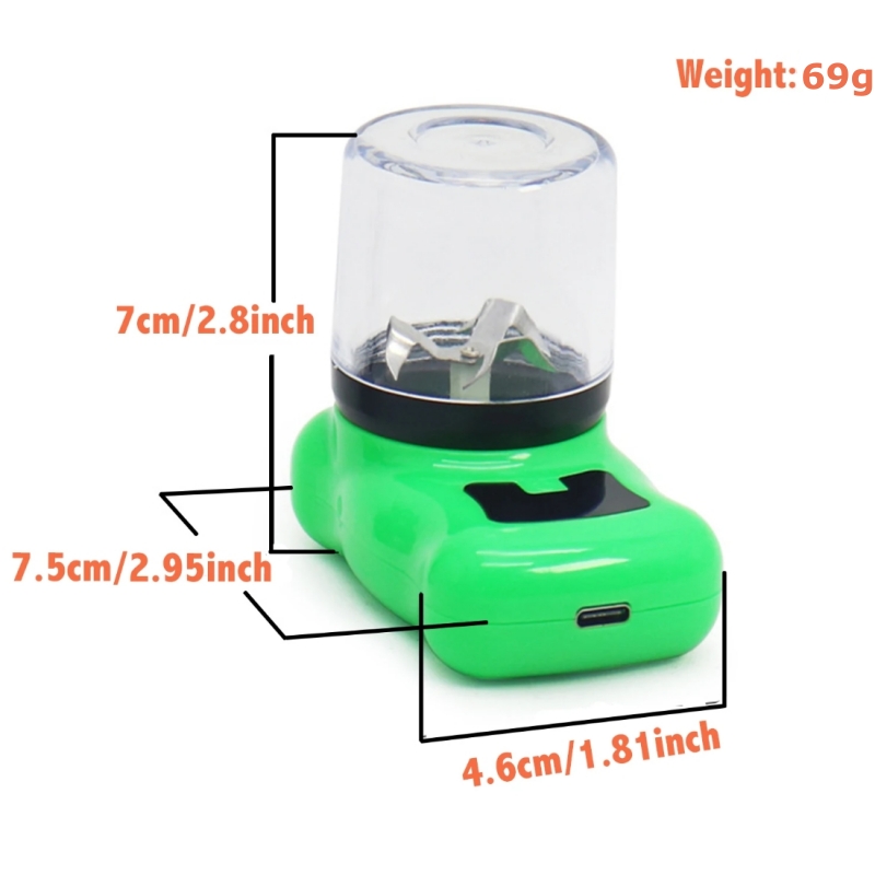 Electric Herb Grinder Portable Mini Crusher with Digital Display Type-C ...