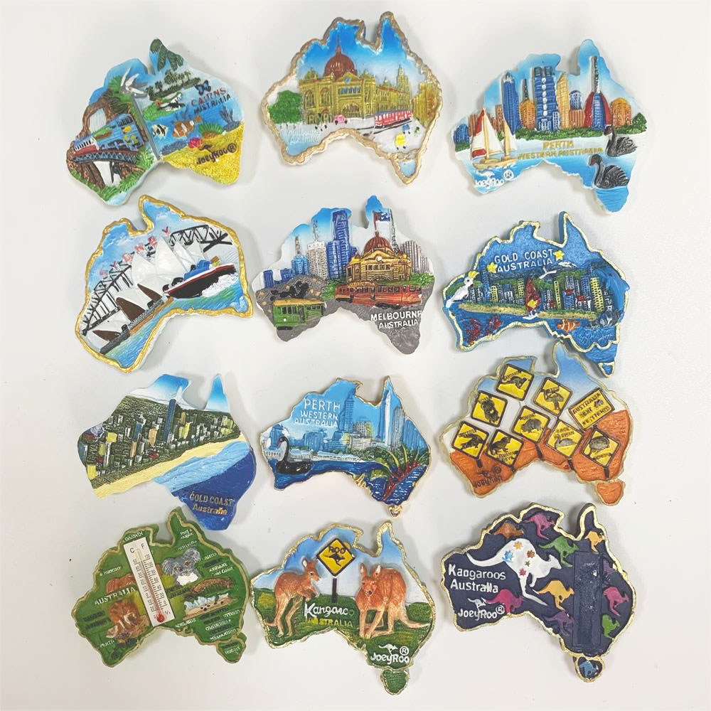 Australia Map Shaped Fridge magnets Melbourne Perth Western Gold Coast ...