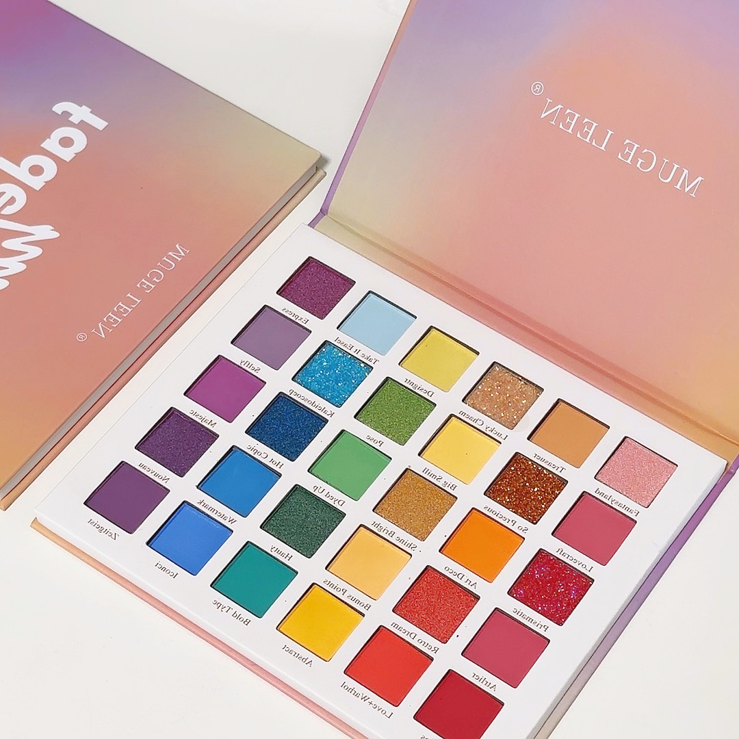 MUGE LEEN 30 Colors Eye Shadow Plate Shimmer Matte Sequin Eyeshadow ...