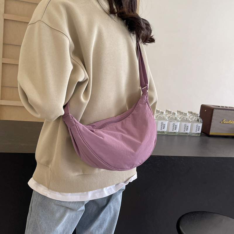 Uniqlo Same Style Waterproof Dumpling Bag Plain Sling Bag Half Moon ...