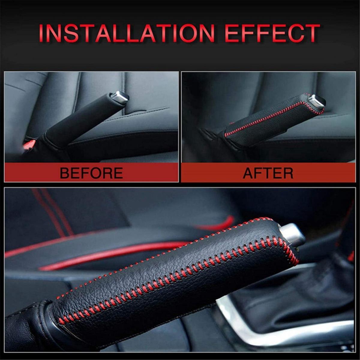 Universal Leather Automobile Gear Handbrake Cover Automobile Interior ...