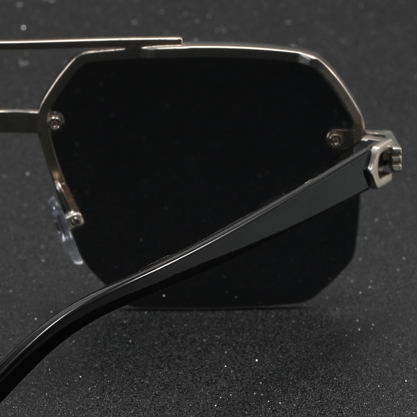 Fashion Large Frame Half Frame Black Men's Sunglasses Retro Style ...