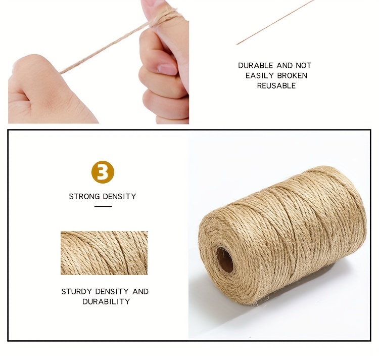 1Mm-3.8Mm Jute Rope Hand-Woven Decorative Natural Color Decorative Hemp ...