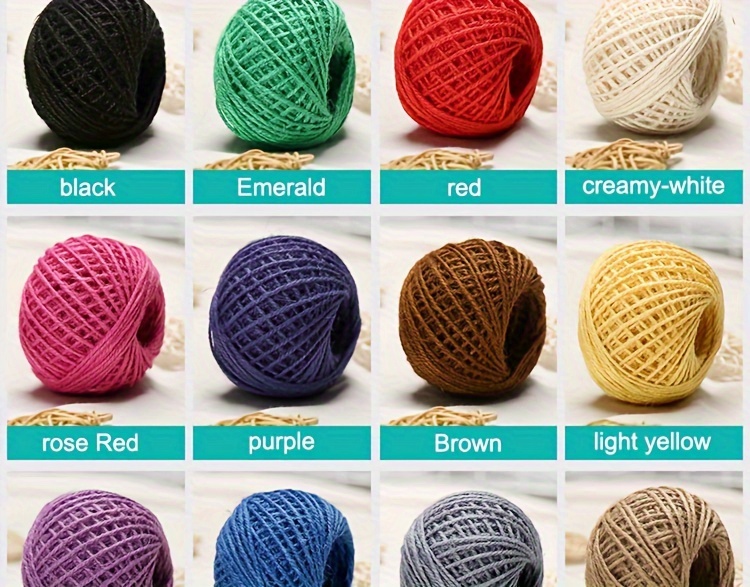 Color Hemp Rope 2mm DIY Handmade Retro Style Photo Clip Jute Rope 25m ...