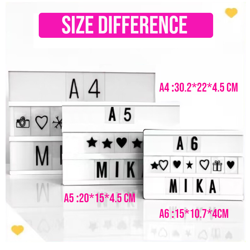 LED Lightbox LED Box A4 A5 A6 Night Lights Alphabet Light Box Message ...