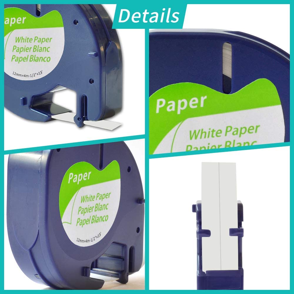 6 Pack Equivalent Dymo Letratag Label Tape Paper Refills 91330 10697 ...