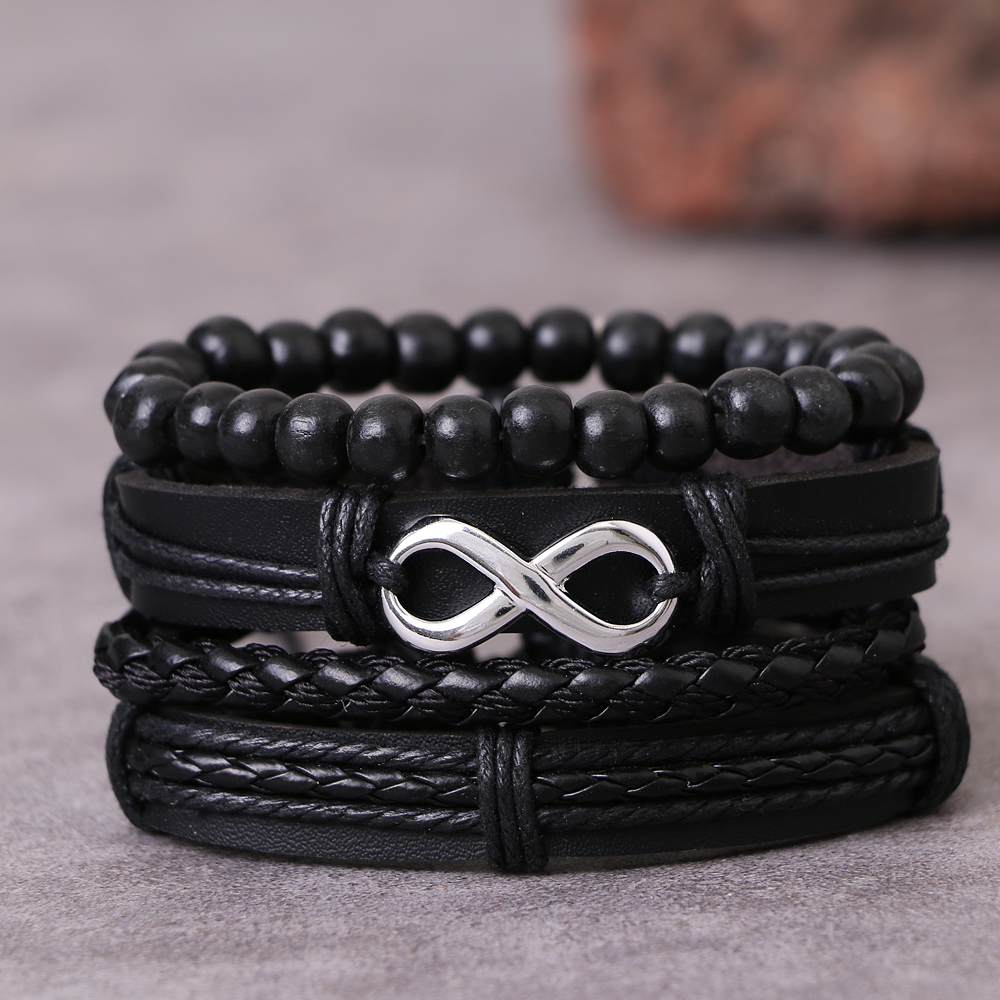 Retro Multi-Layer Braided Leather Bracelet Detachable Adjustable ...