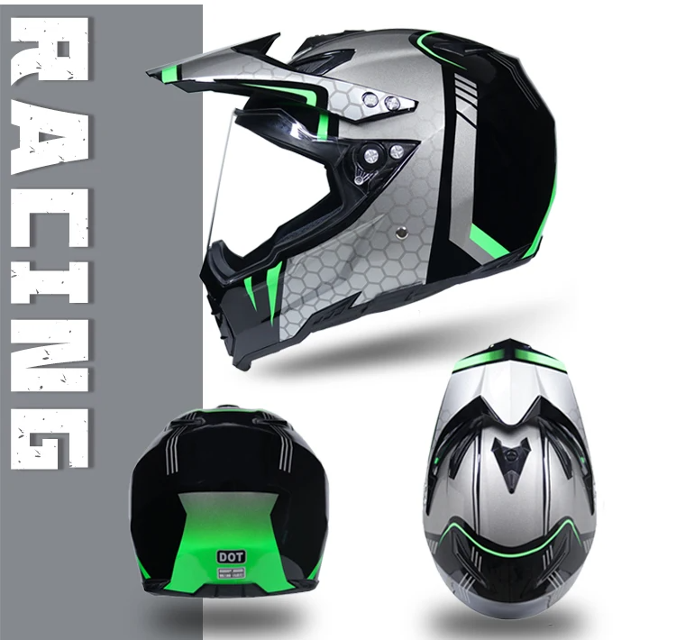 motorcycle helmet with sun shield road cross motocross helmet double ...