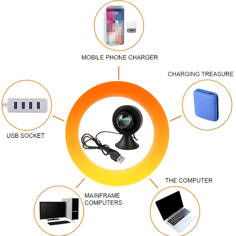 1pc Sunset Light Holiday Gift Love Projector Sunset Projection LED ...