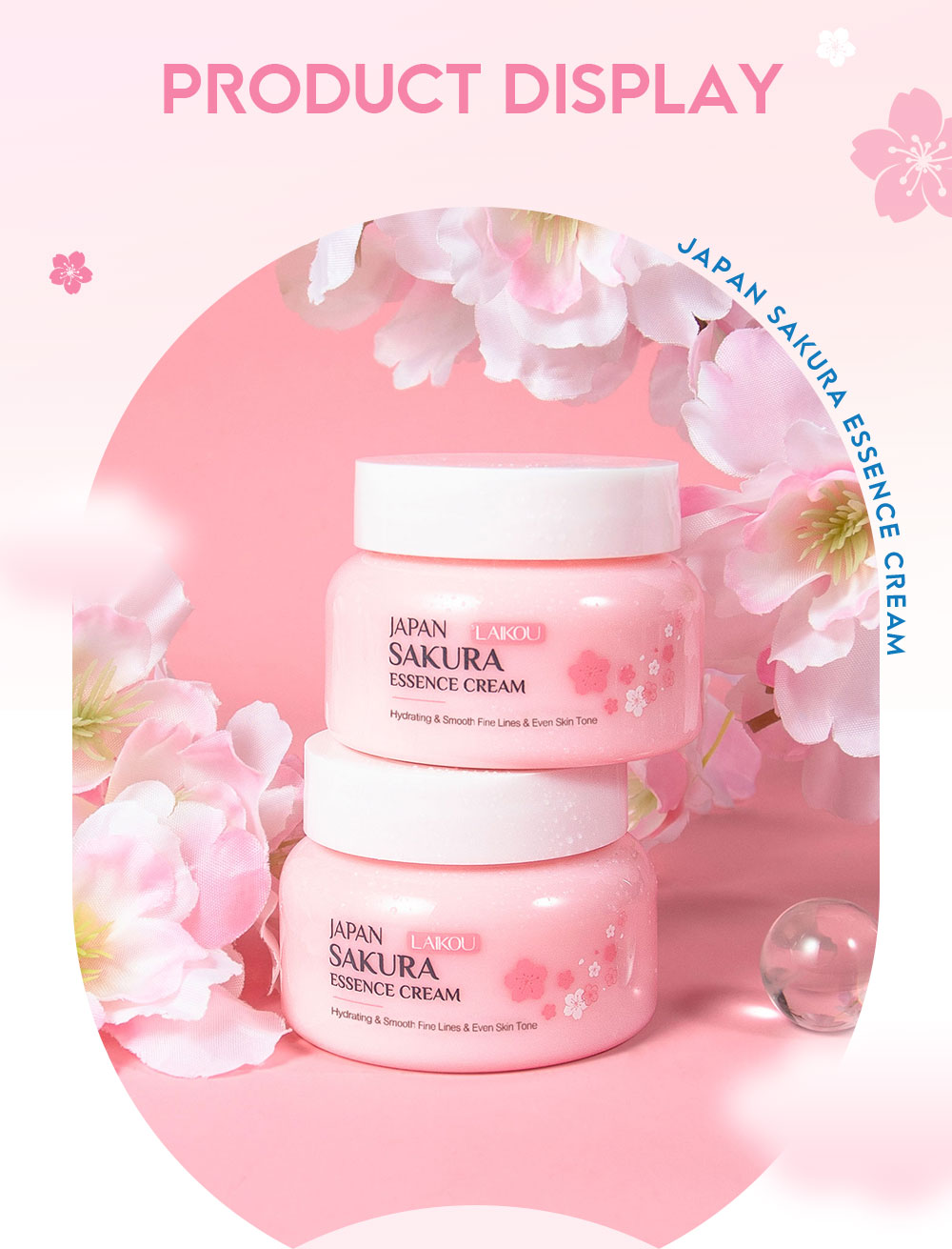 LAIKOU Japan Sakura Essence Cream Brightening Anti-aging Skin Rejuvenating Moisturizer 60g ...
