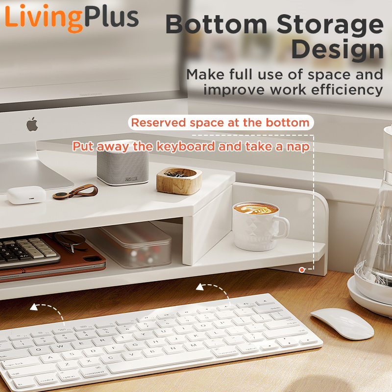 Monitor Stand Desk Organizer Desktop Rack Shelf Keyboard Storage Screen ...