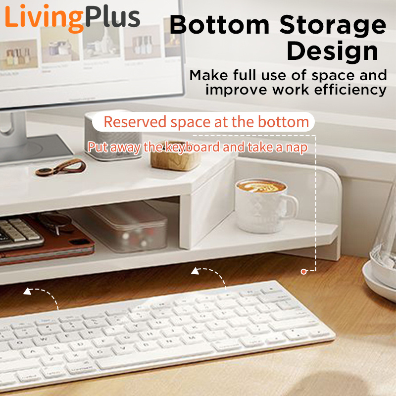 Monitor Stand Desk Organizer Desktop Rack Shelf Keyboard Storage Screen ...