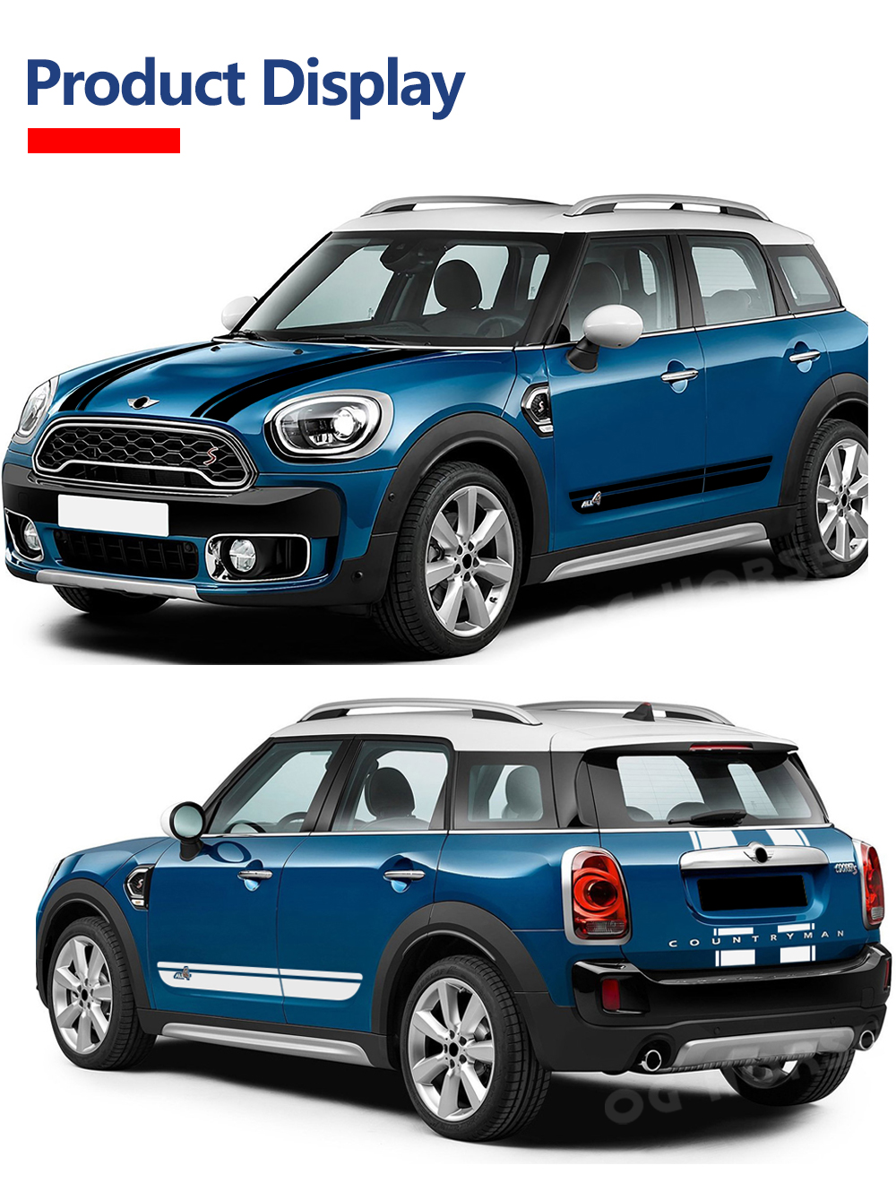 Car Racing Stripes Kit For mini countryman cooper s jcw f60 2017-2024 ...