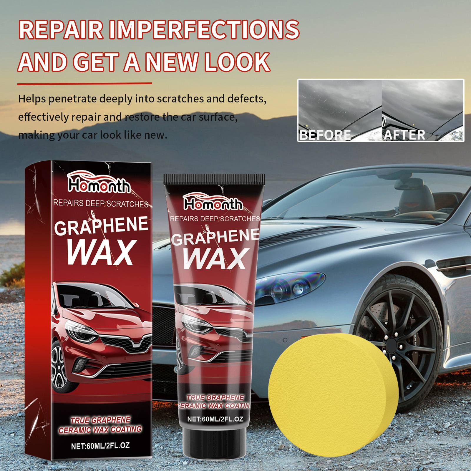 Homonth Car Scratch Repair Repairing Paint Scratches Refurbishing Wax ...