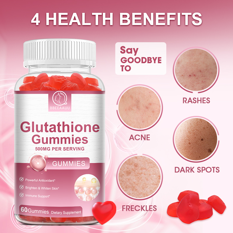BEAU Glutathione Gummies-500MG, 60Gummies,Glutamic acid,Cysteine and ...